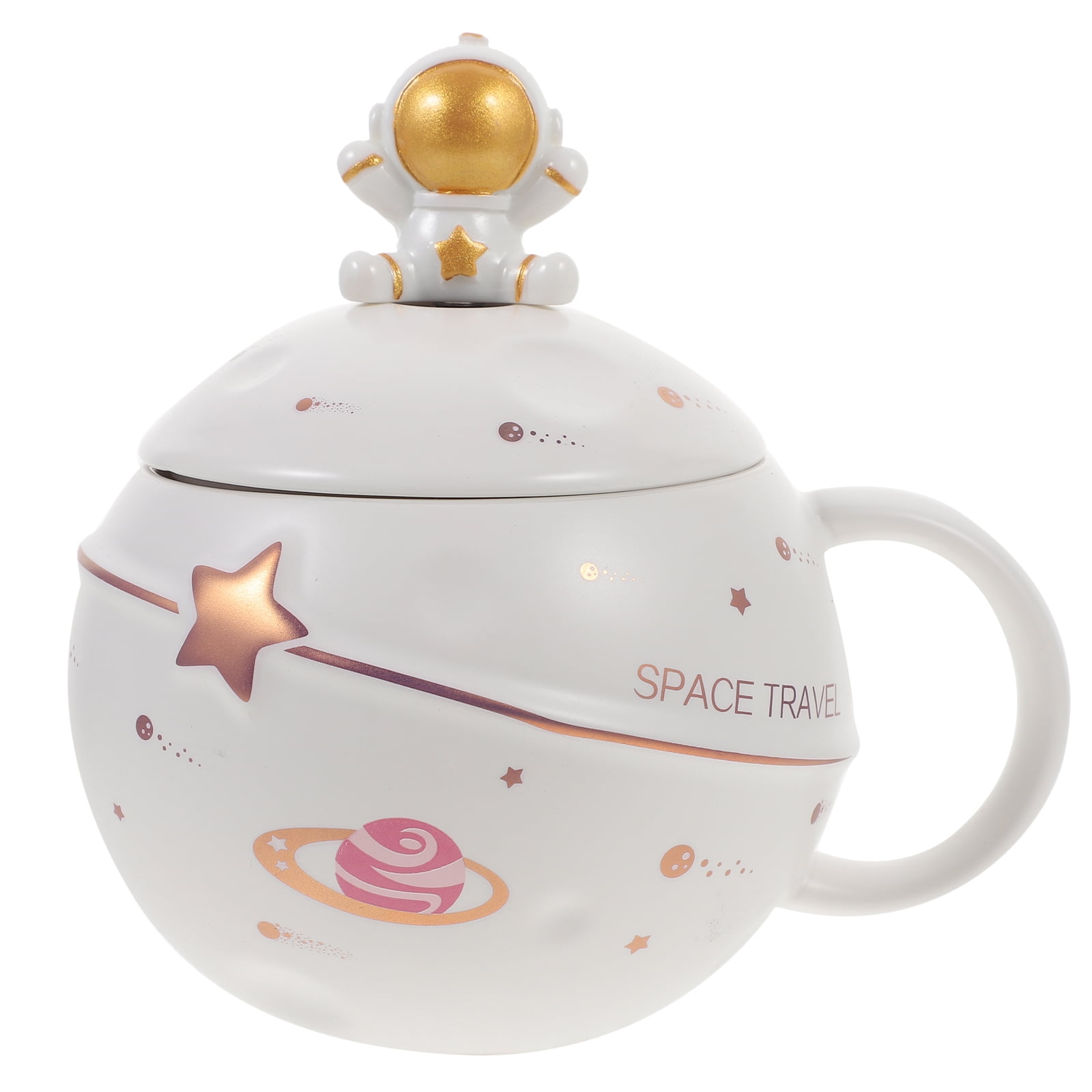 ibasenice Astronaut Cup White Ceramic Stable Bottom Decorative Beverage ...