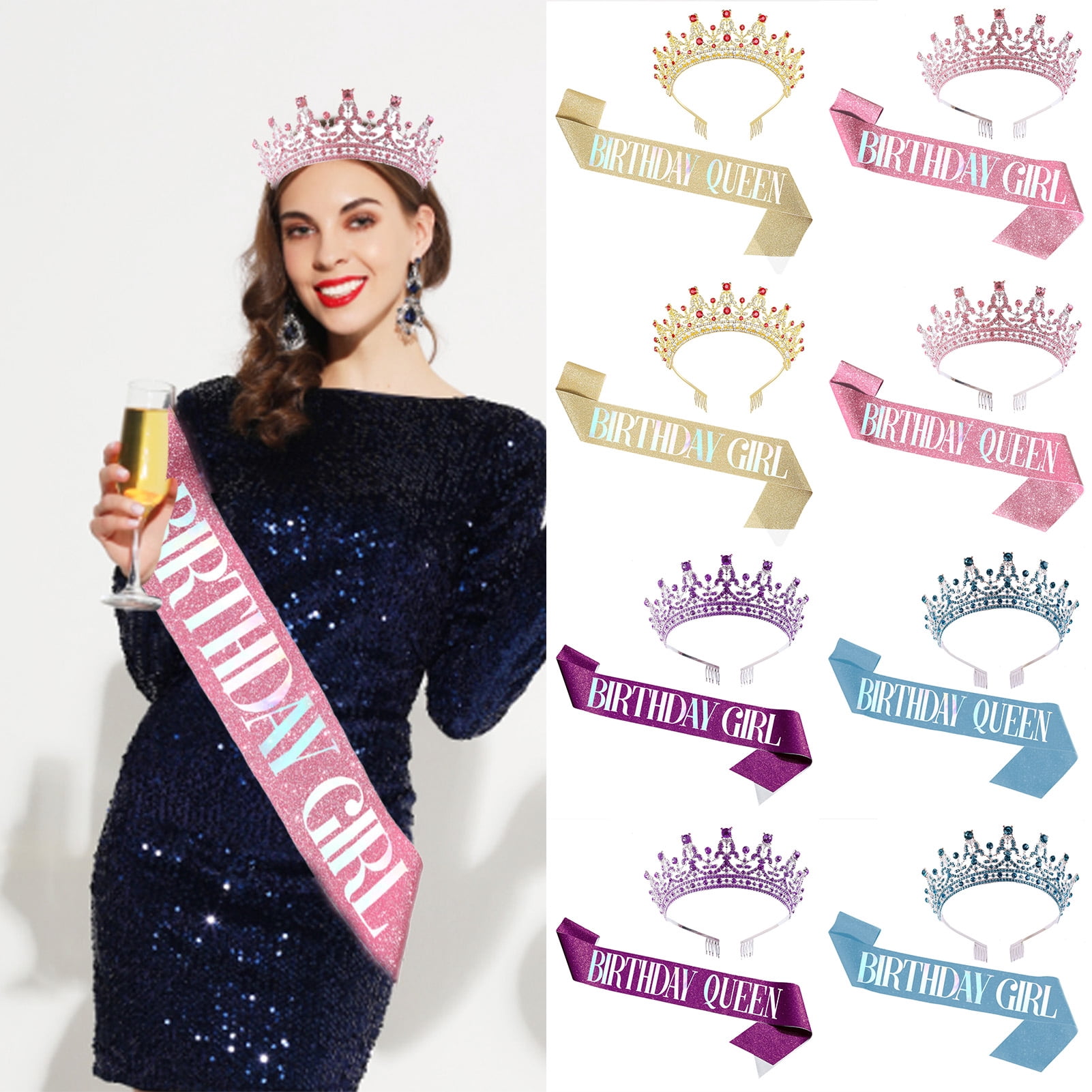 1 Set Crown Headgear Vivid Color Stunning Visual Effect Plastic Crown ...