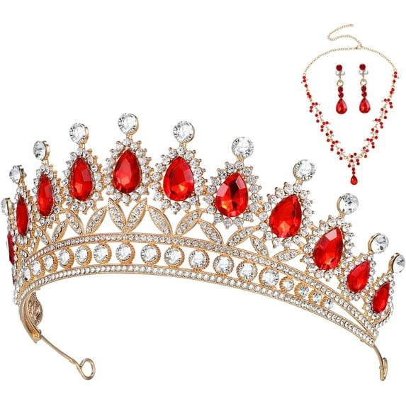 1 Set Crown Necklace Earrings Wedding Crowns Bridal Crowns Wedding ...