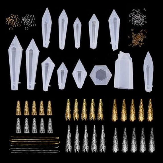 1 Set Crystal Epoxy Resin Mold Pendulum Casting Silicone Mould Handmade ...