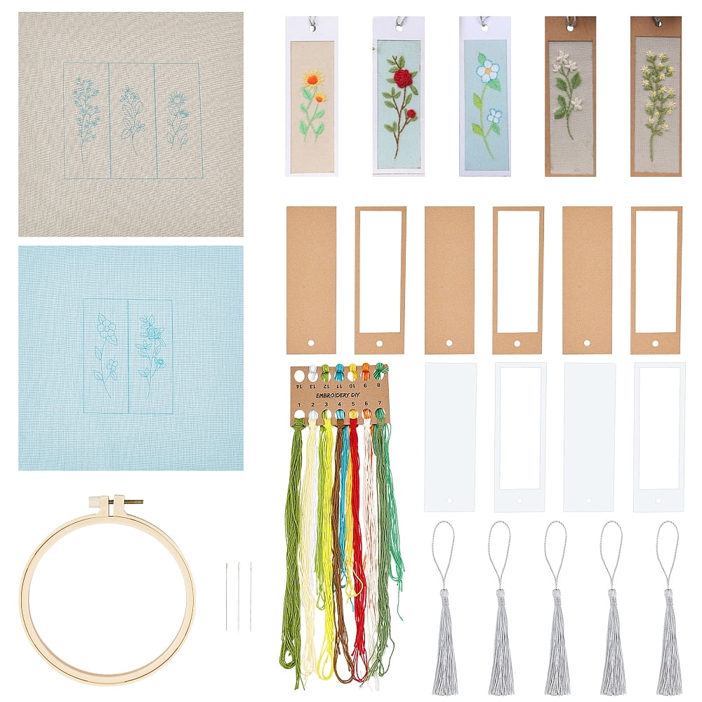 1 Set DIY Bookmark Making Kit Cotton Tassels & Threads Plastic ...