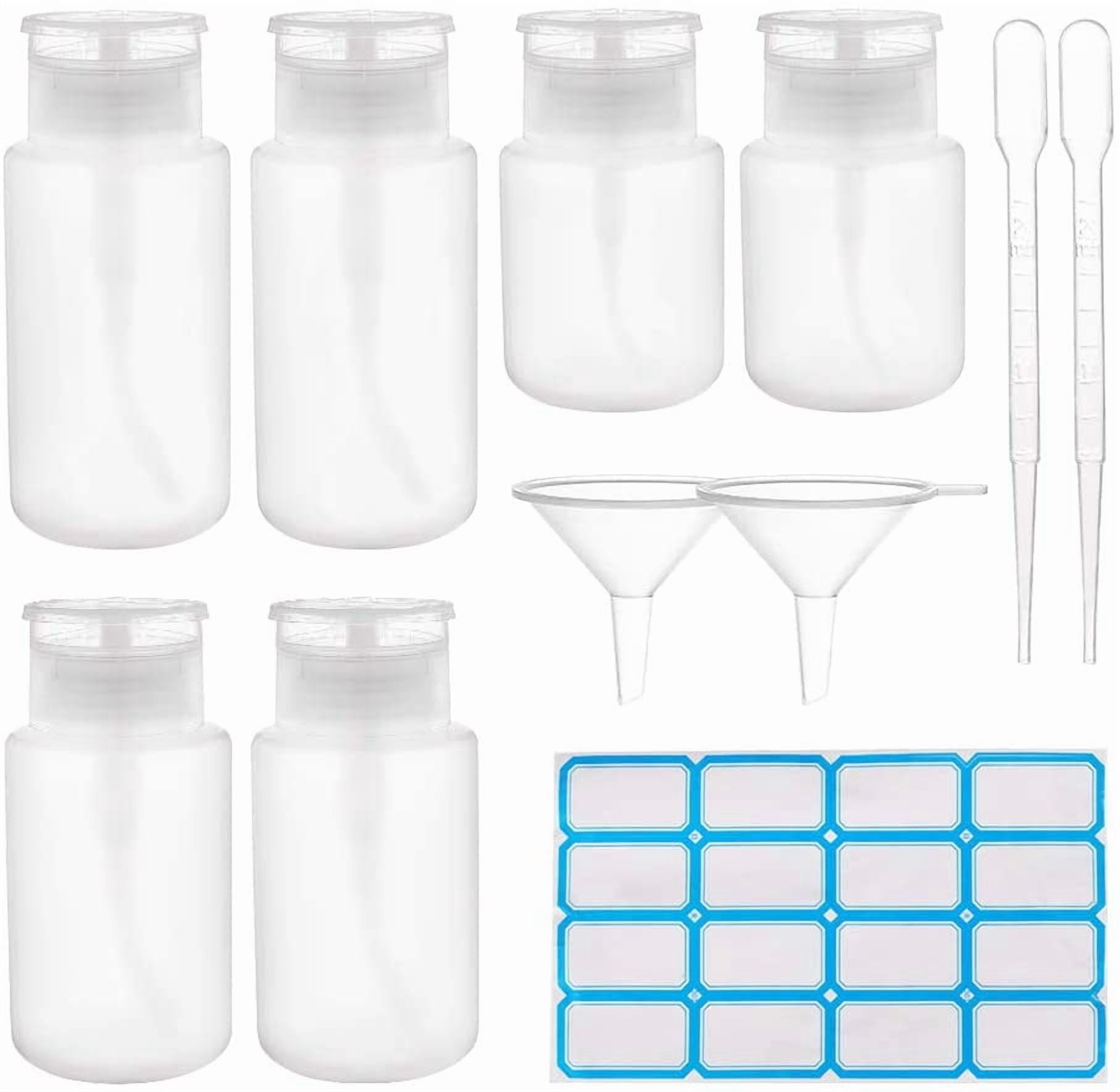 1 Set DIY Empty Plastic Press Pump Bottle Sets with Waterproof Sticker ...