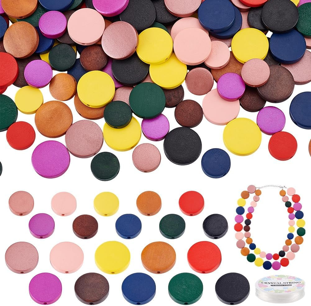 1 Set DIY Jewelry Making Kits including Wooden Beads and Elastic Thread ...