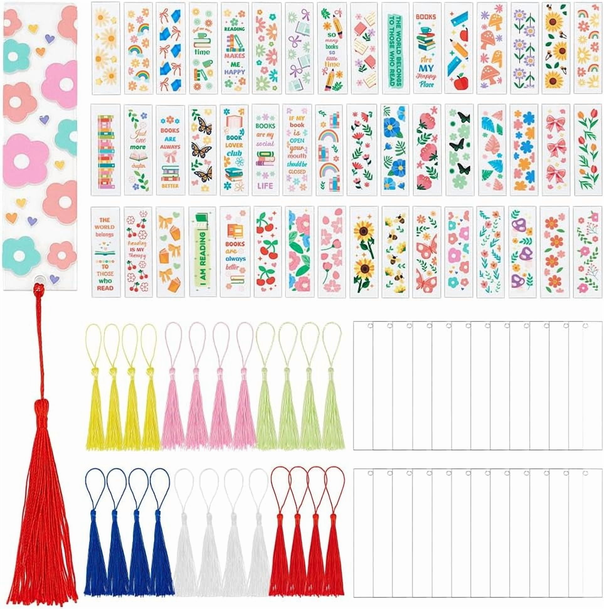 1 Set DIY Mixed Pattern Plastic Bookmarks Making Kits with Plastic ...