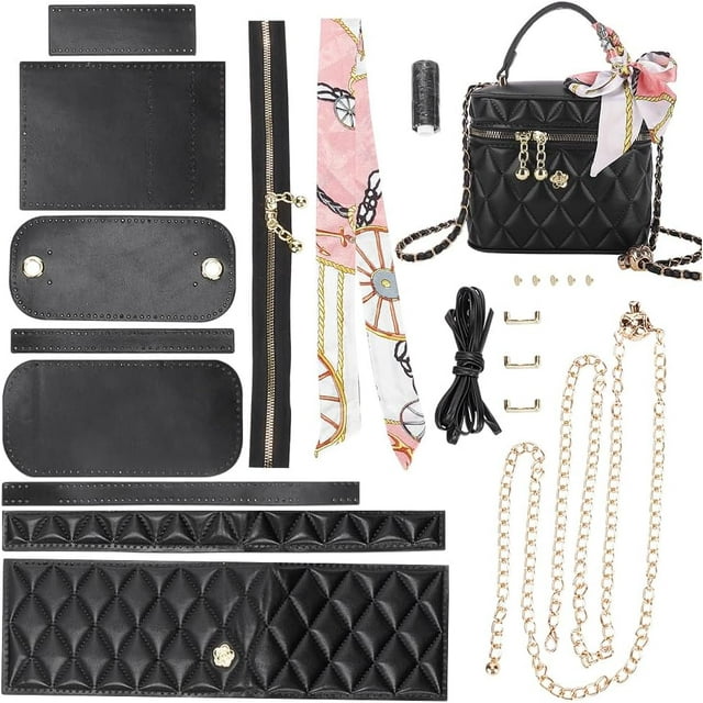1 Set DIY PU Leather Crossbody Bucket Bag Making Kit Handmade Shoulder ...