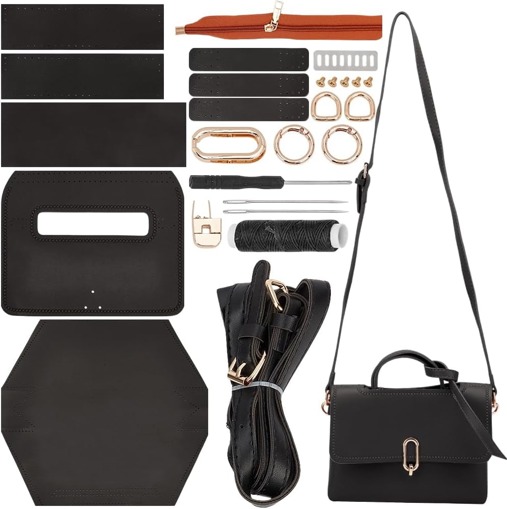 1 Set DIY PU Leather Sewing Handbag Making Kit PU Leather Bag Making ...
