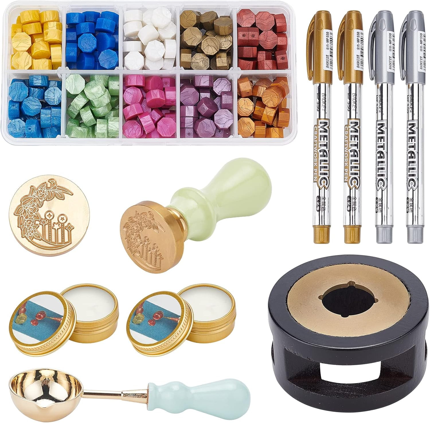 1 Set DIY Scrapbook Making Kits Including Sealing Wax Particles Sealing ...