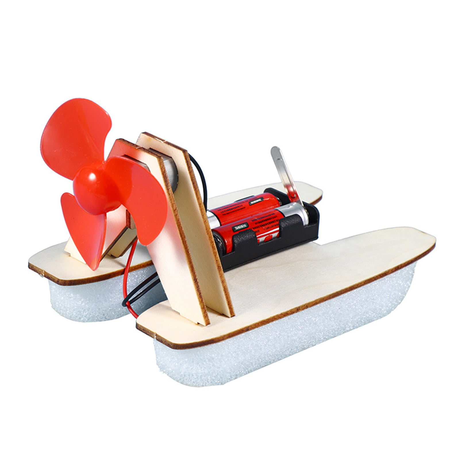 1 Set DIY Wind Powered Boat Model Kit Handmade Wooden Puzzle Hovership ...