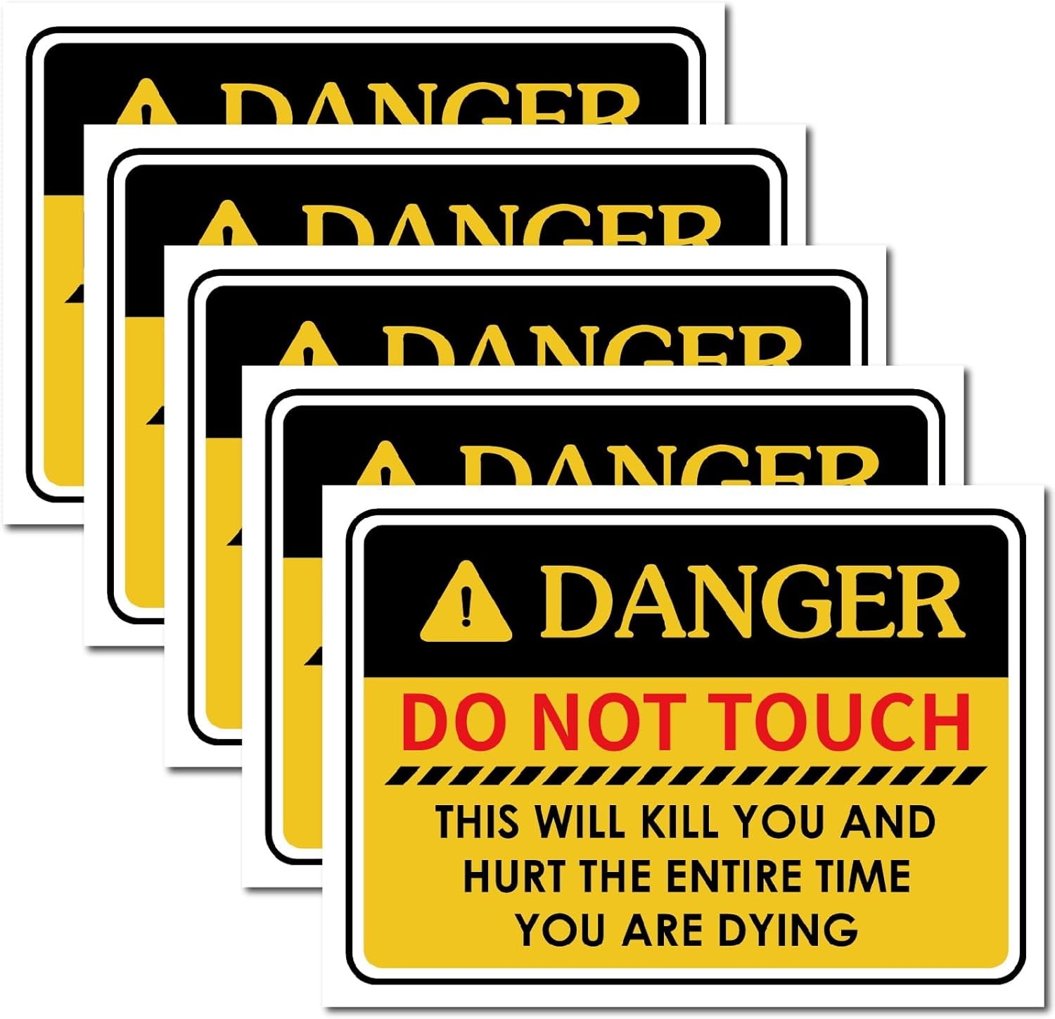 1 Set Danger Do Not Touch This Will Kill You Warning Sign Stickers 9.8 ...