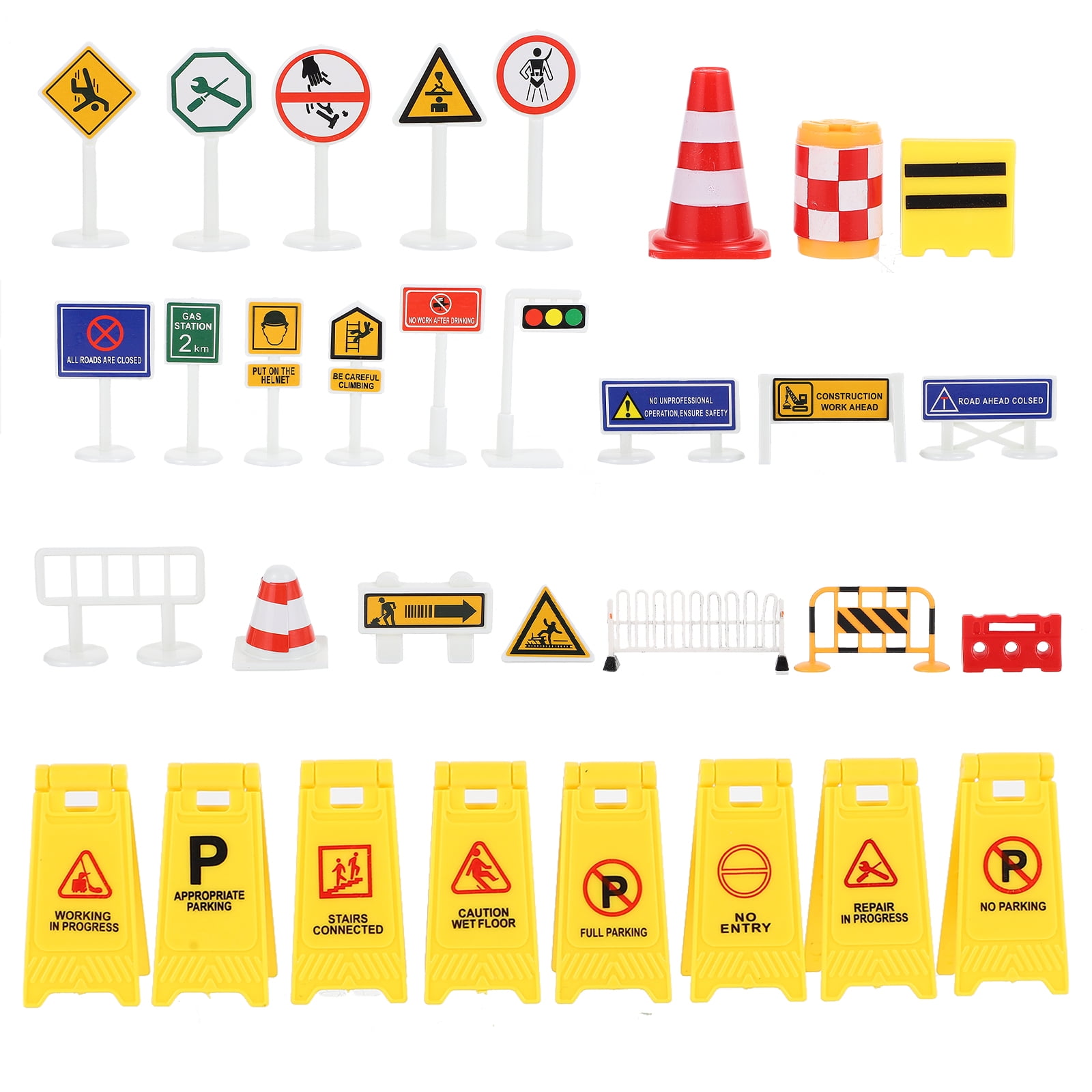 1 Set Delicate Road Signal Signage Scene Simulated Traffic Barrier ...