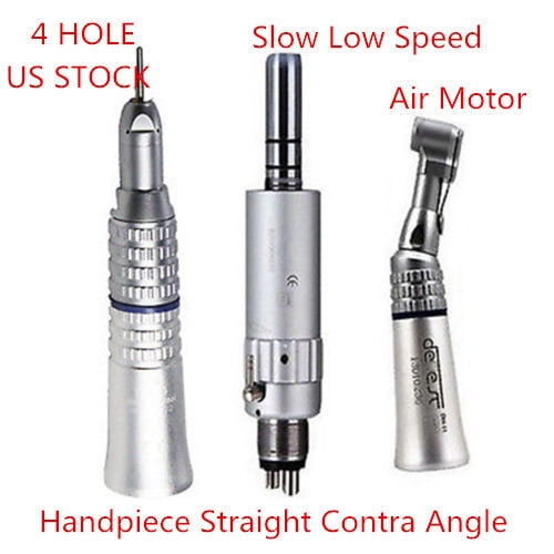 1 Set Dental Low Slow Speed Handpiece Straight Contra+Angle E-Type Air ...