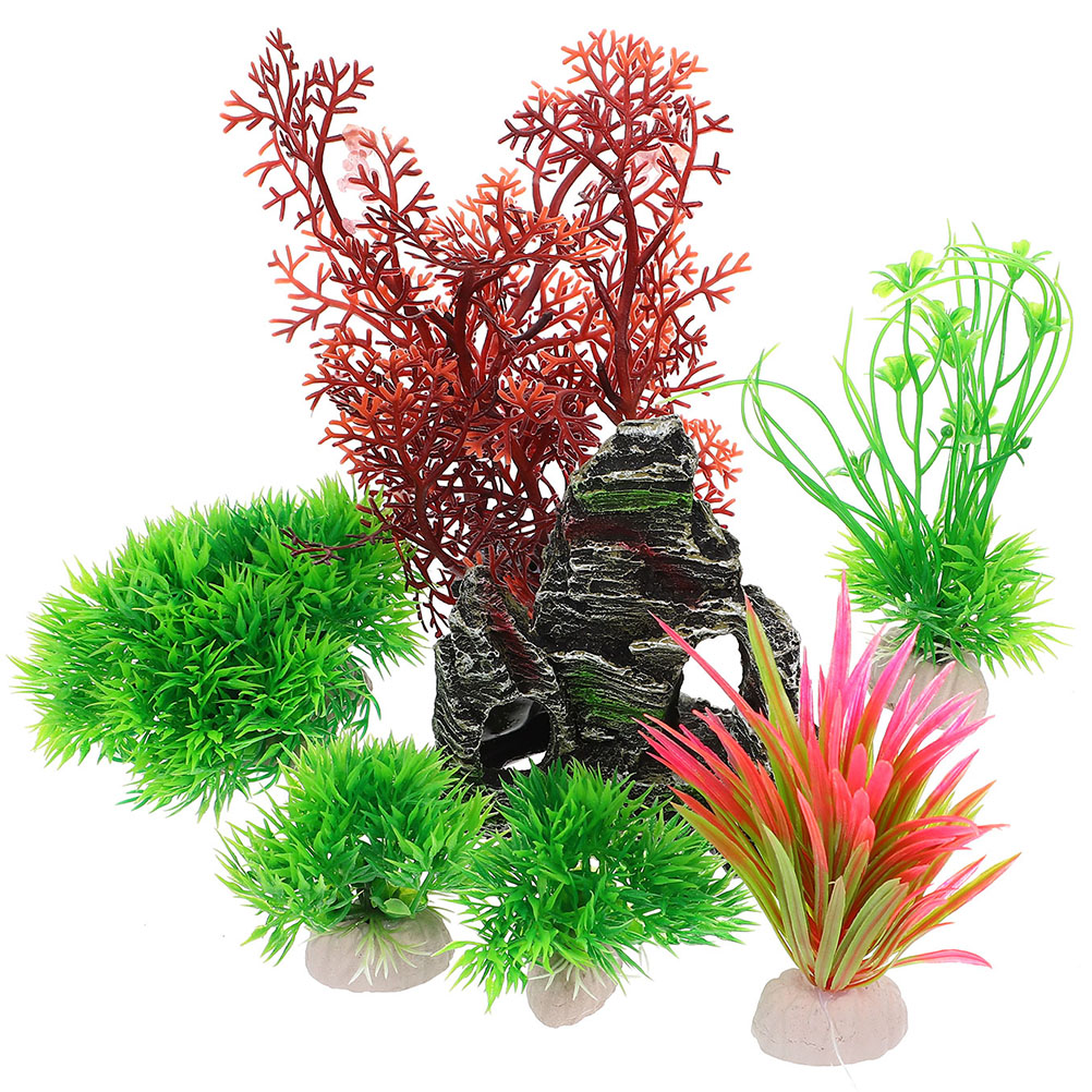 1 Set Desktop Aquarium Decor Fish Tank Decor Decorative Aquarium Plant ...