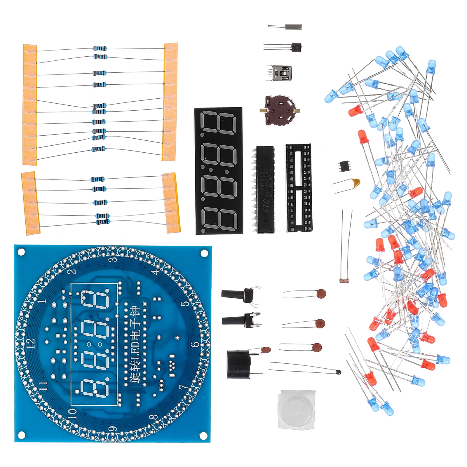1 Set Digital Electronic Clock Kit DIY LED Electronic Clock for ...