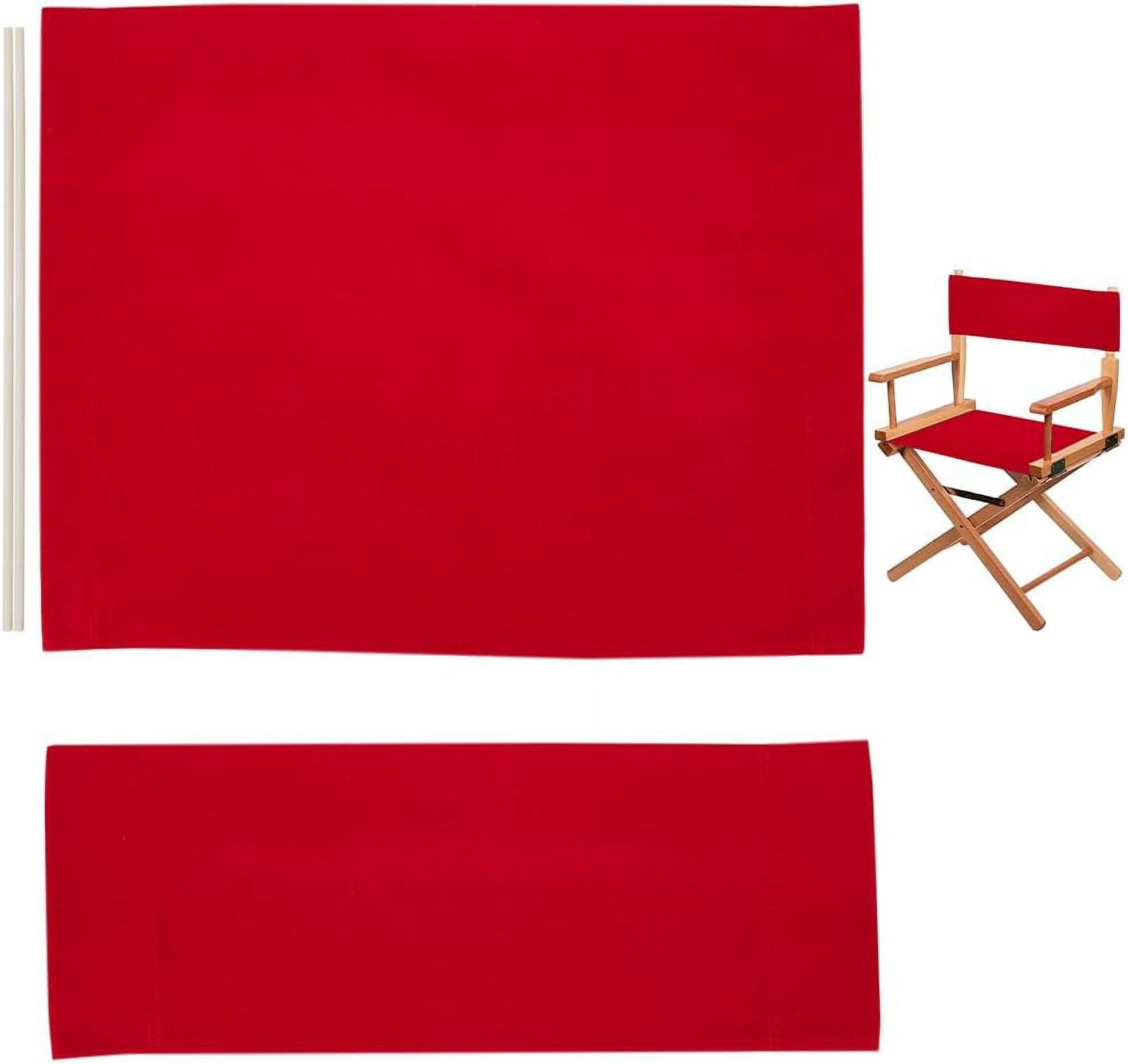 1 Set Director Chair Canvas Replacement Seat Cover Red Casual Directors ...
