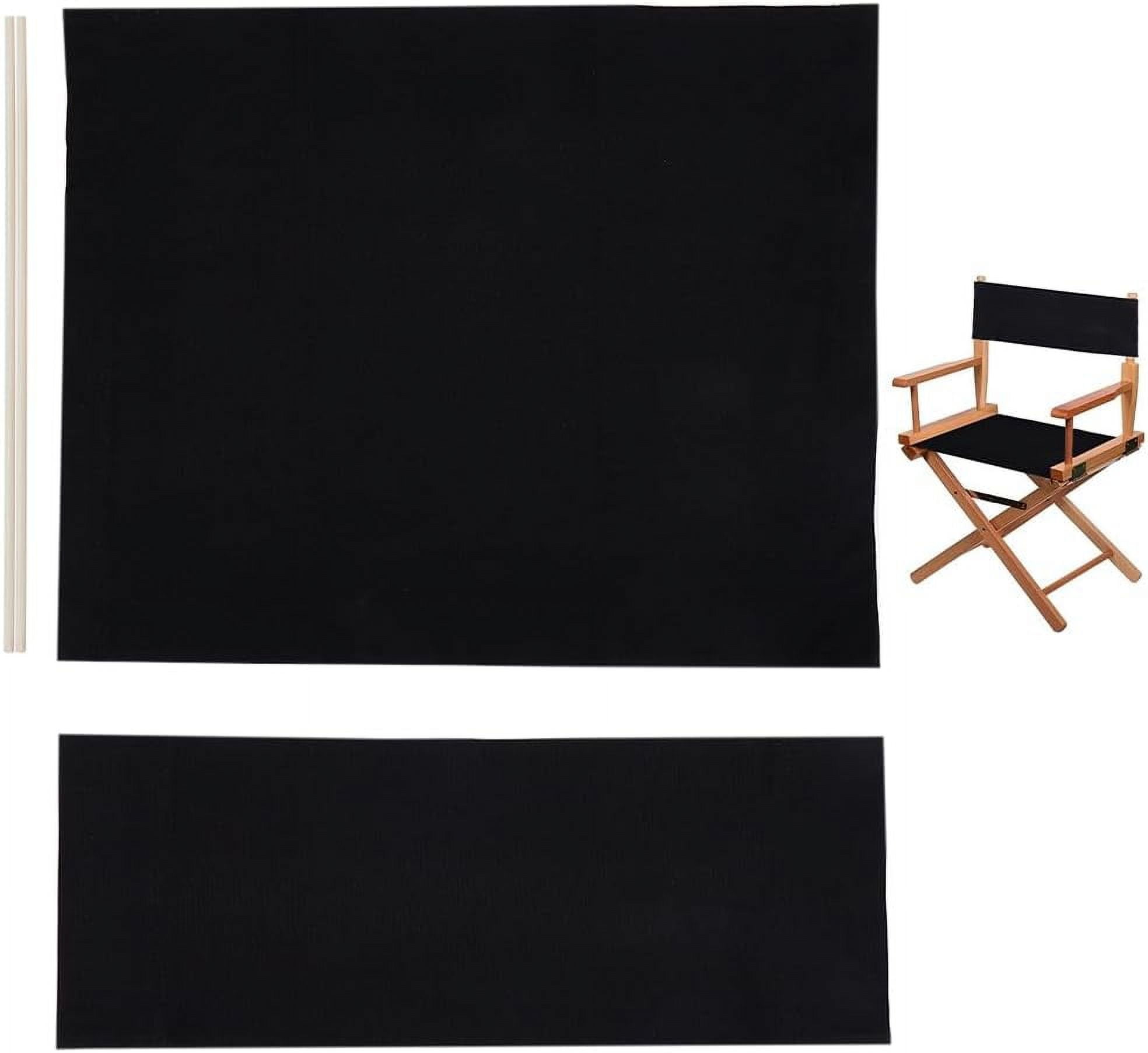 1 Set Directors Chair Covers Canvas Replacement Seat Cover Black Canvas ...