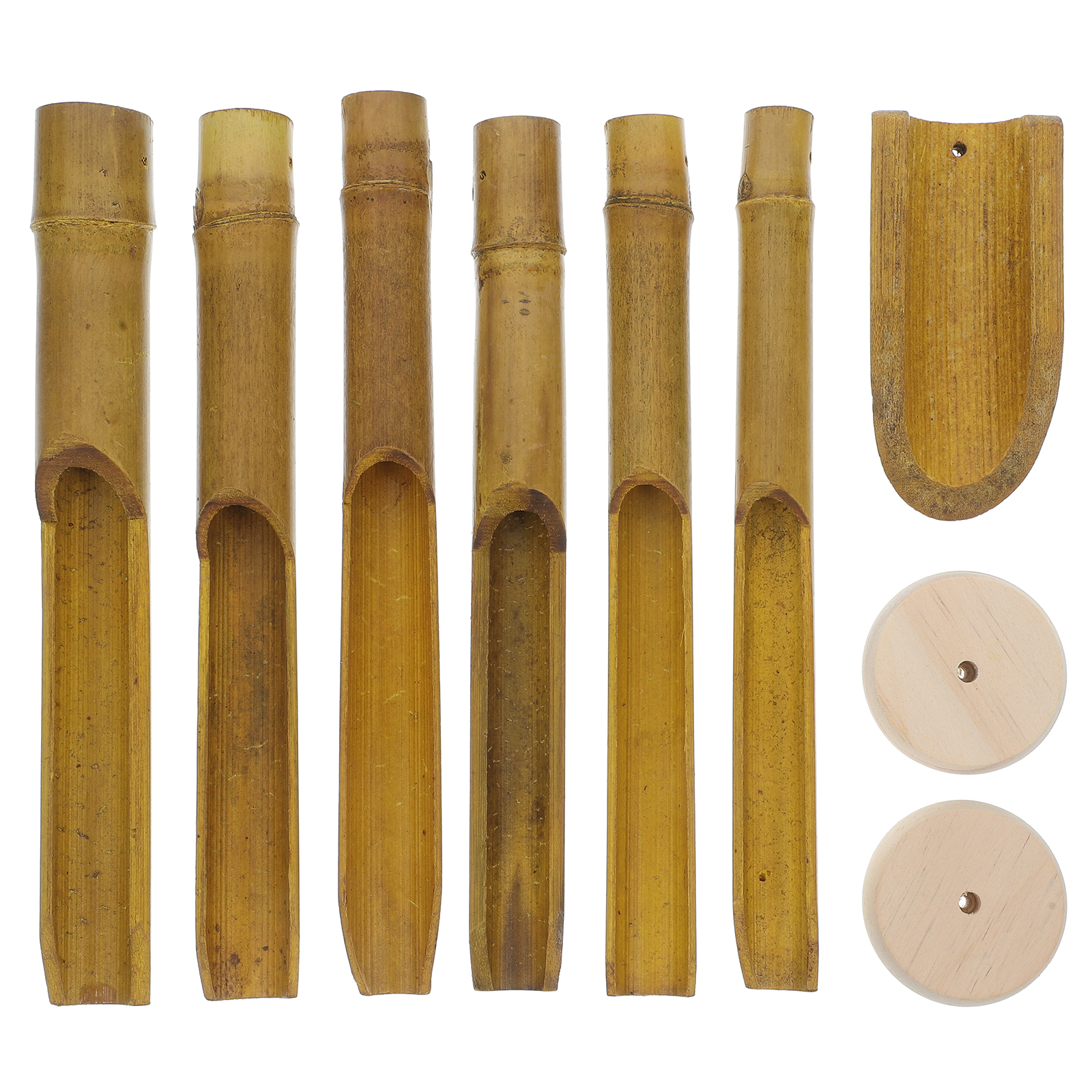 1 Set Diy Wind Chime Kit With Bamboo Tubes Wood Clapper Making Supplies ...