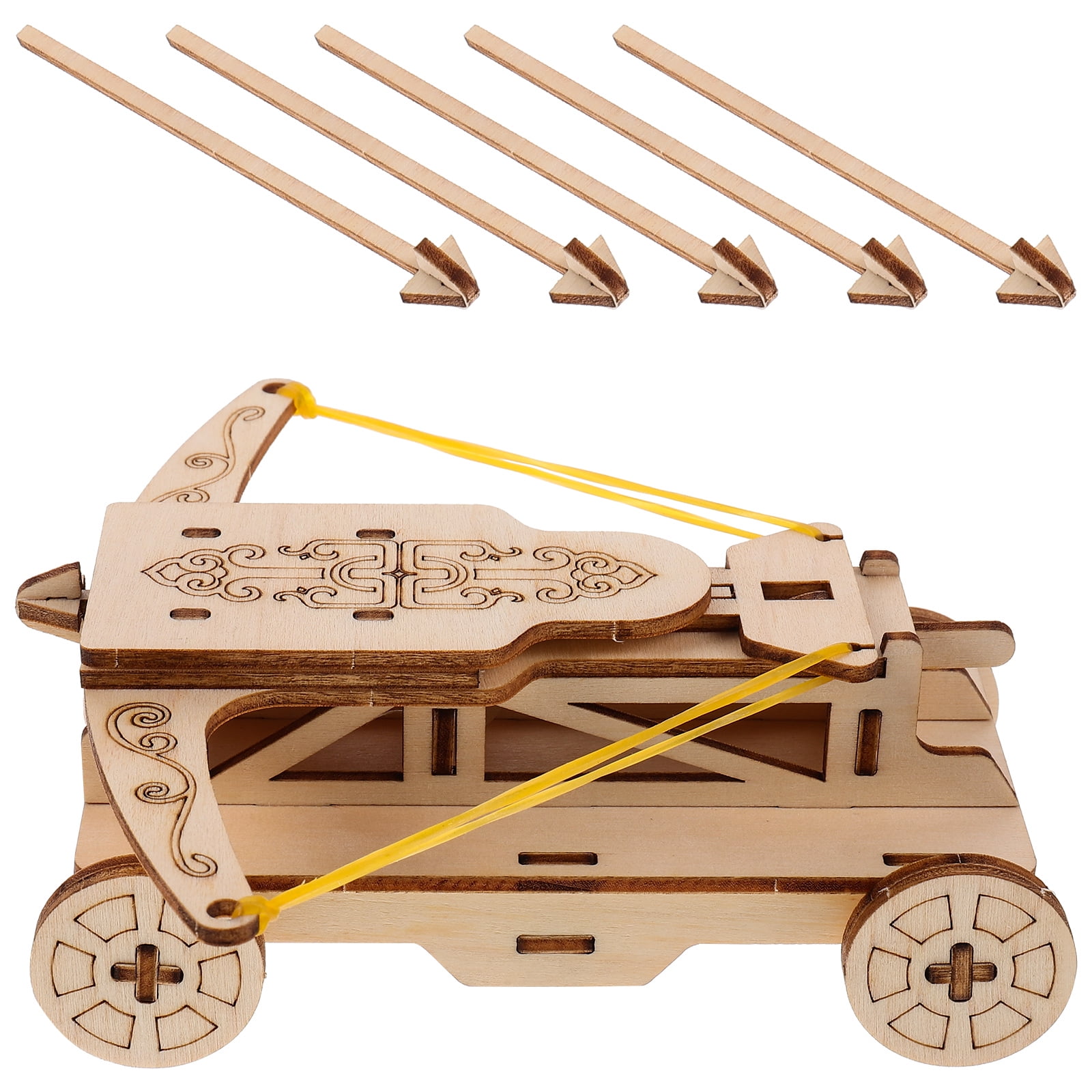 1 Set Diy Wooden Trick Catapult Wooden Model Diy Chariot Assembly Model Educational Plaything ...