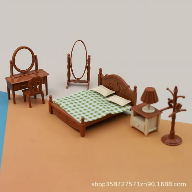1 Set Doll House Bedroom Furniture Miniature Dolls Furniture Model Mini ...