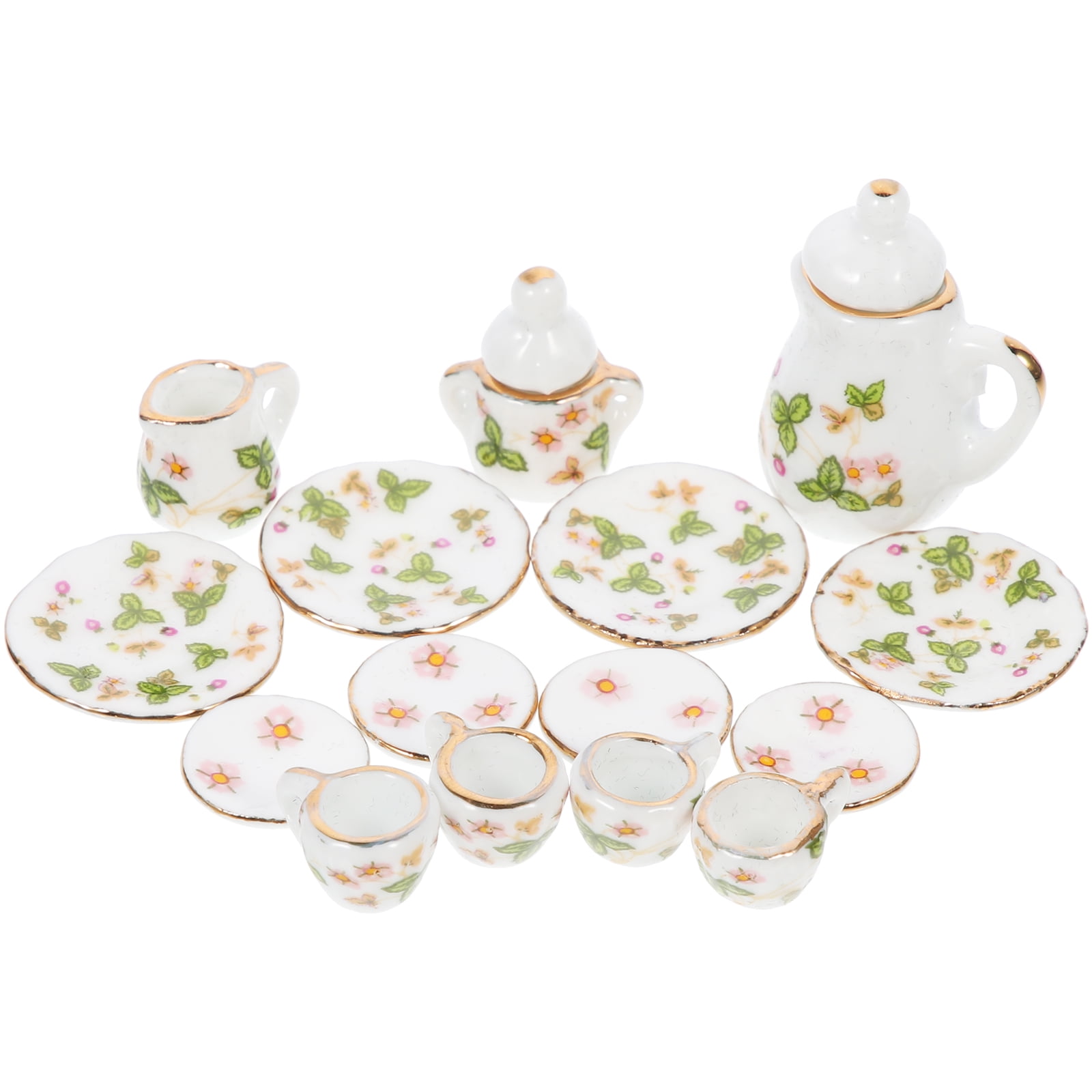 1 Set Doll House Ceramic Miniature Teapot Set Miniature Porcelain Tea ...
