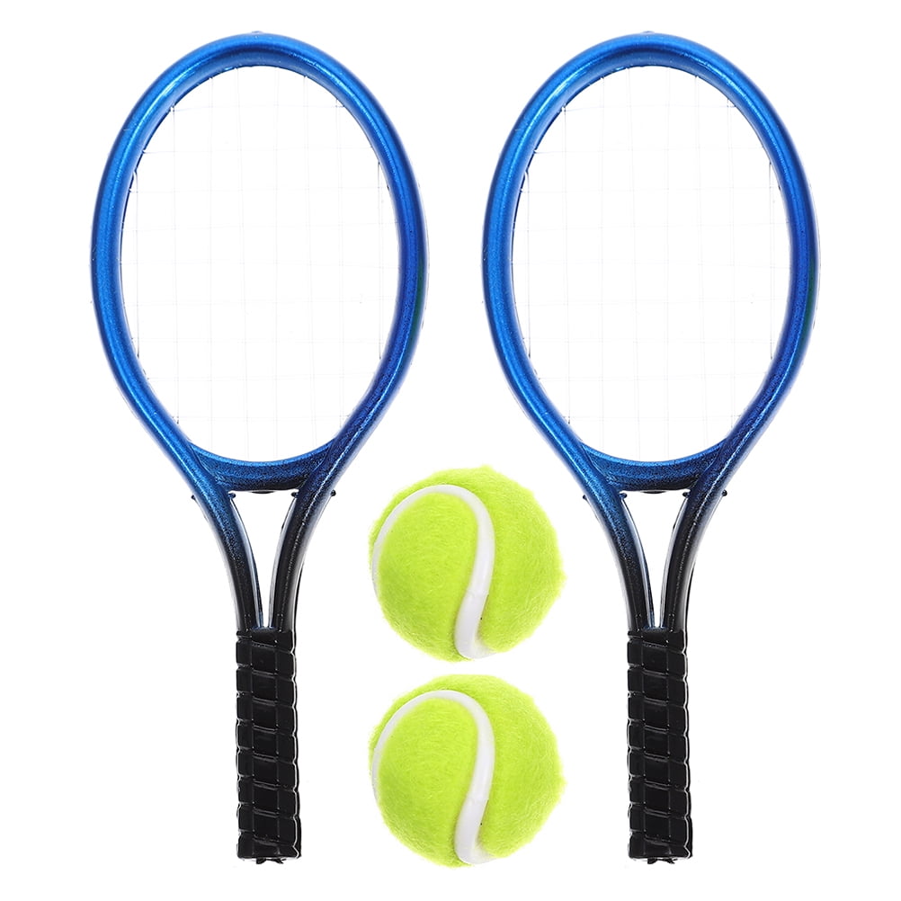 1 Set Dollhouse Mini Tennis Sports Set with Racket and Ball for ...