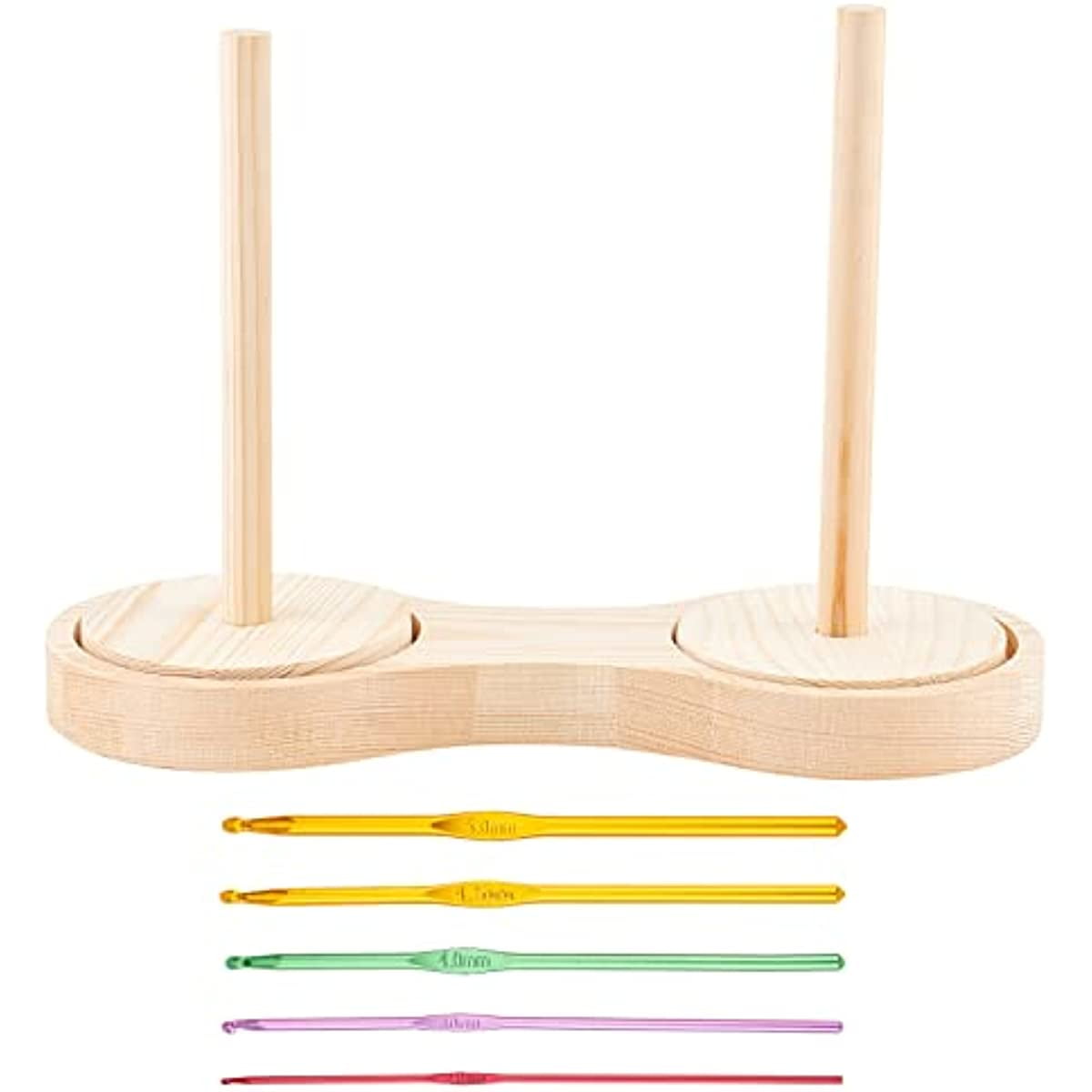 1 Set Double Wooden Yarn Skein Holder with 5 Style Random Single Color ...