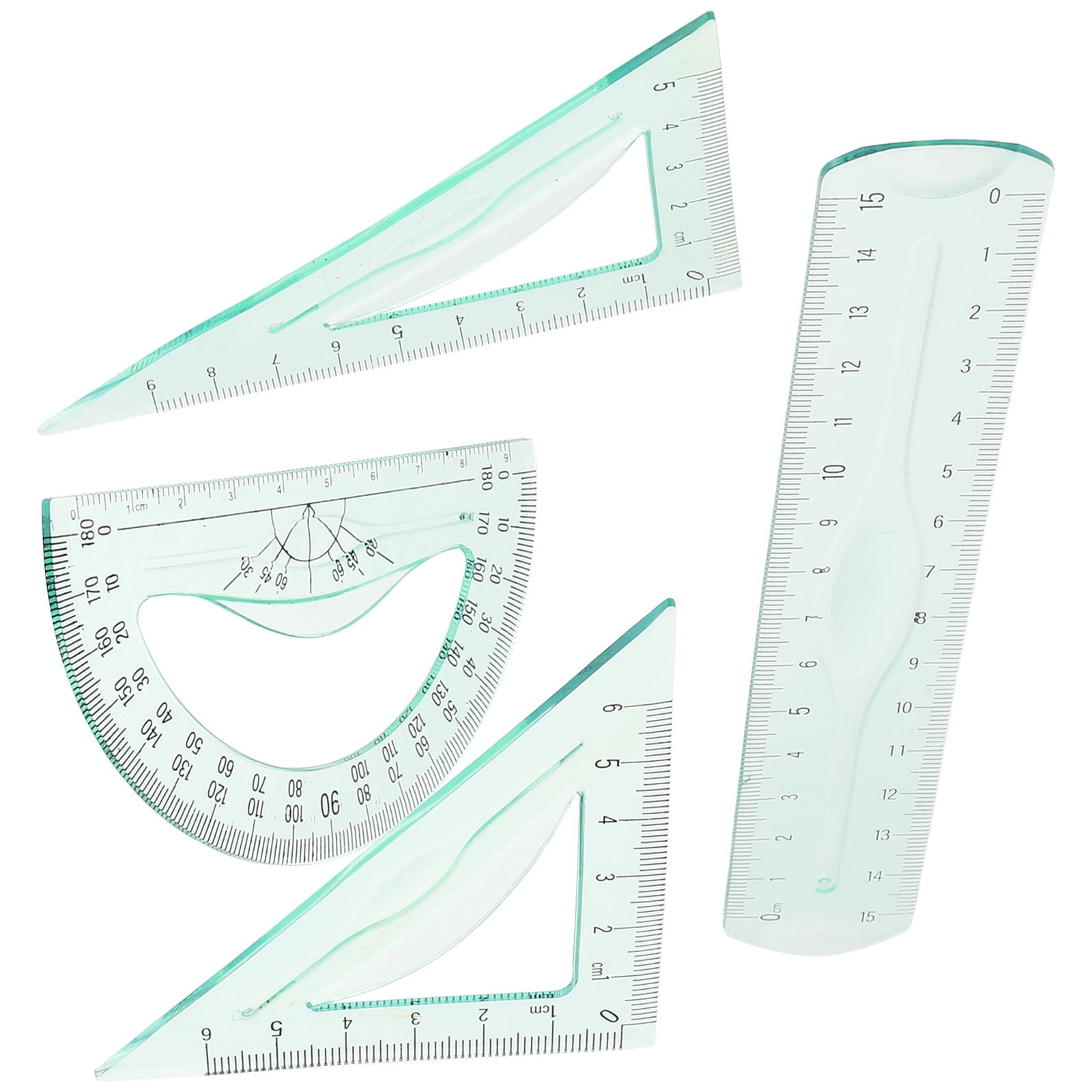 1 Set Drawing Ruler Tool Plastic Scale Drawing Accessory Ruler Office ...