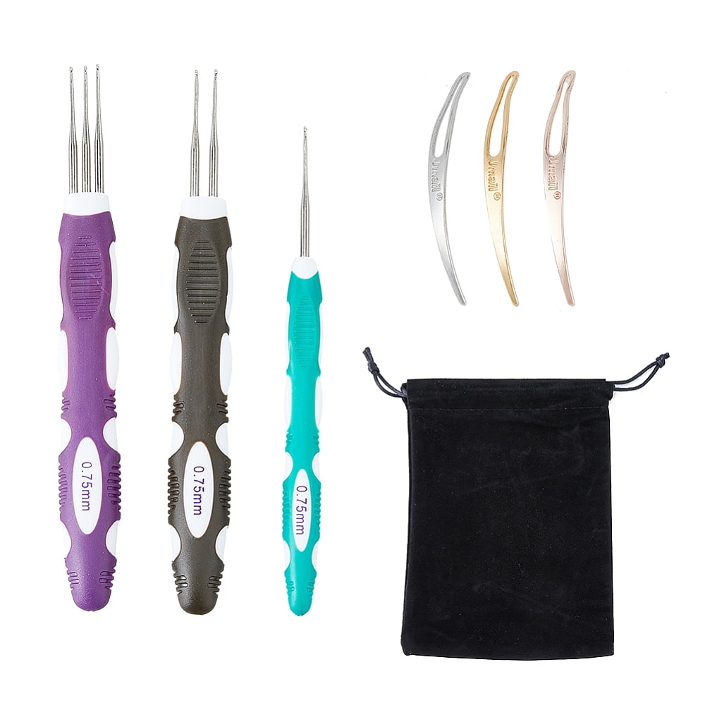 1 Set Dreadlocks Hair Crochet Hooks Colorful Plastic Handle Crochet ...