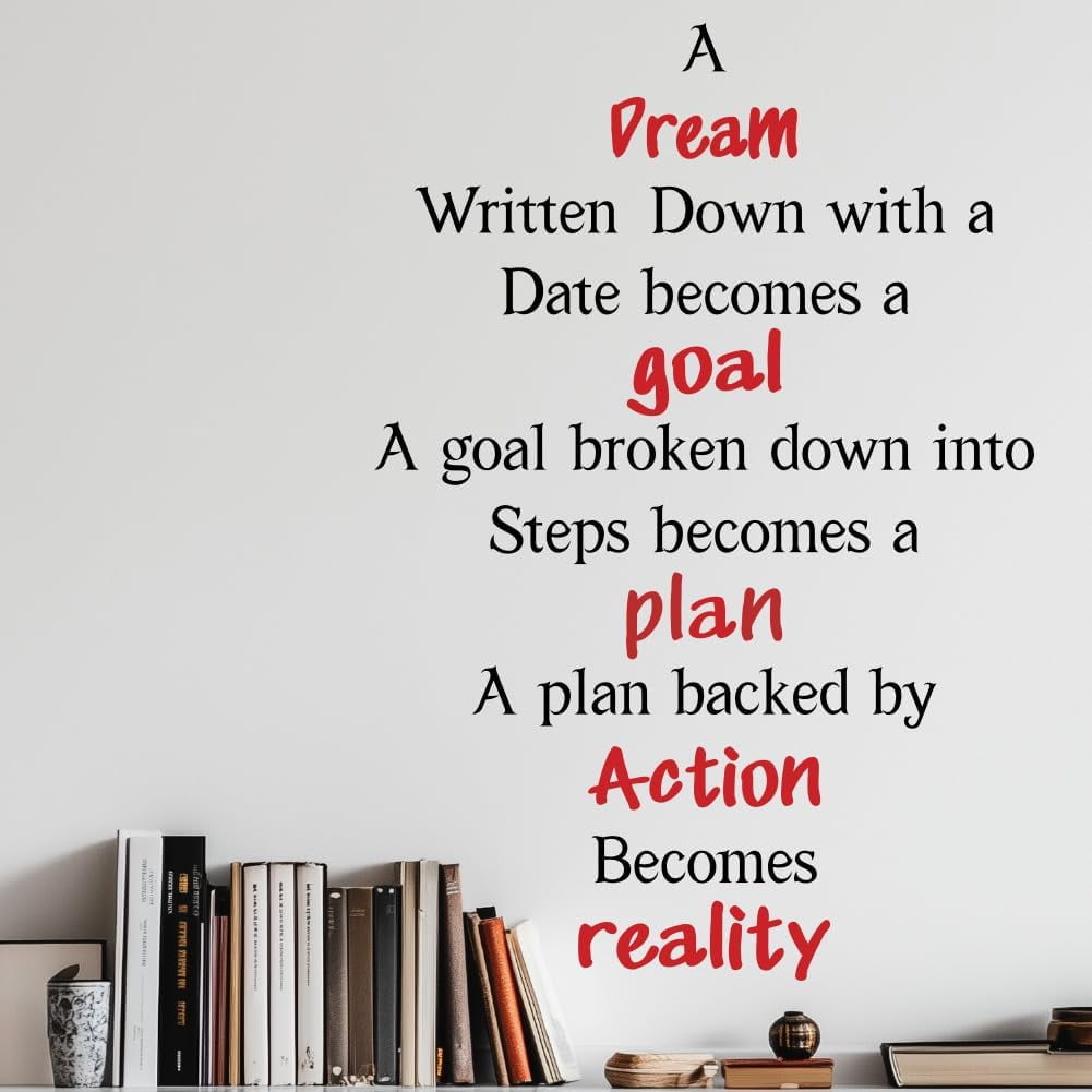 1 Set Dream Inspirational Quotes Wall Stickers Motivational Quotes ...