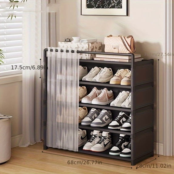 1 Set - Dustproof Foldable Shoe Display Rack with Non-Slip Base, Easy ...