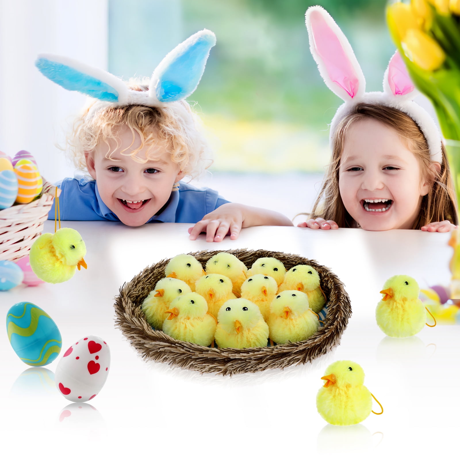 1 Set Easter Plush Chicken Toys Chicken Nest Stuffed Chicks Small Plush ...