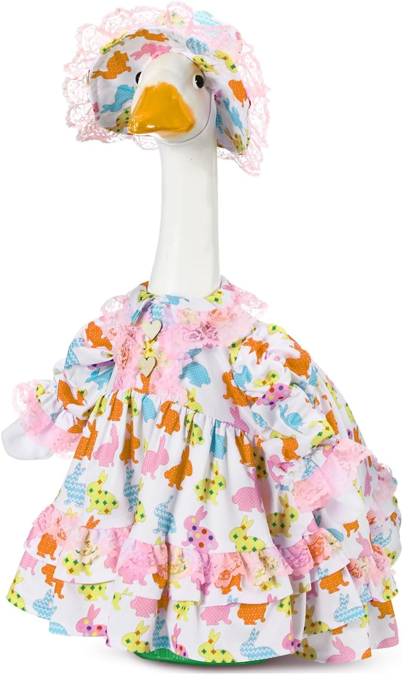 1 Set Easter Rabbit and Eggs Porch Goose Outfit 23 Inch Cement Goose ...