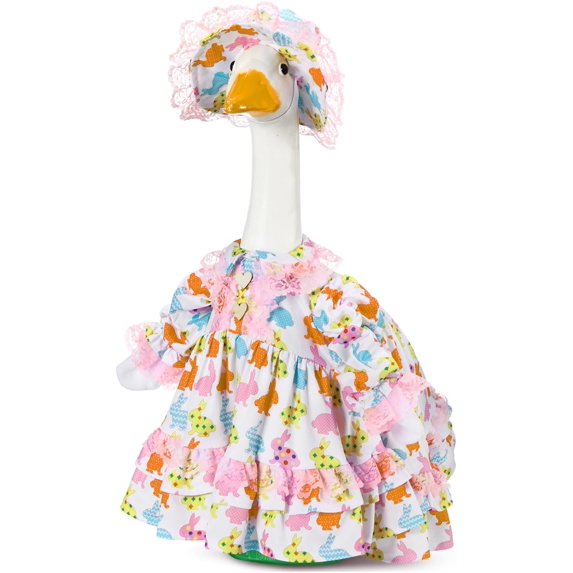 1 Set Easter Rabbit and Eggs Porch Goose Outfit 23 Inch Cement Goose ...