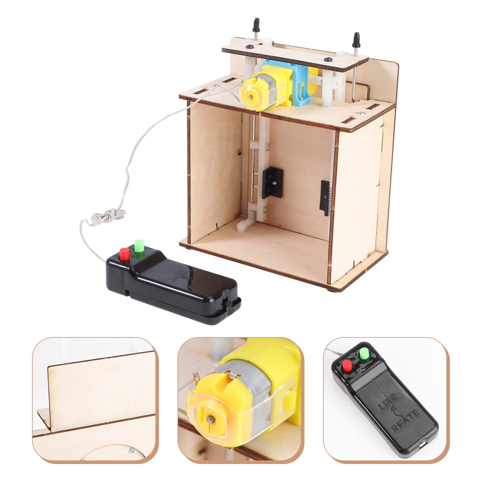 1 Set of Electric Door Toys with Remote, wooden door Automatic Shutter ...