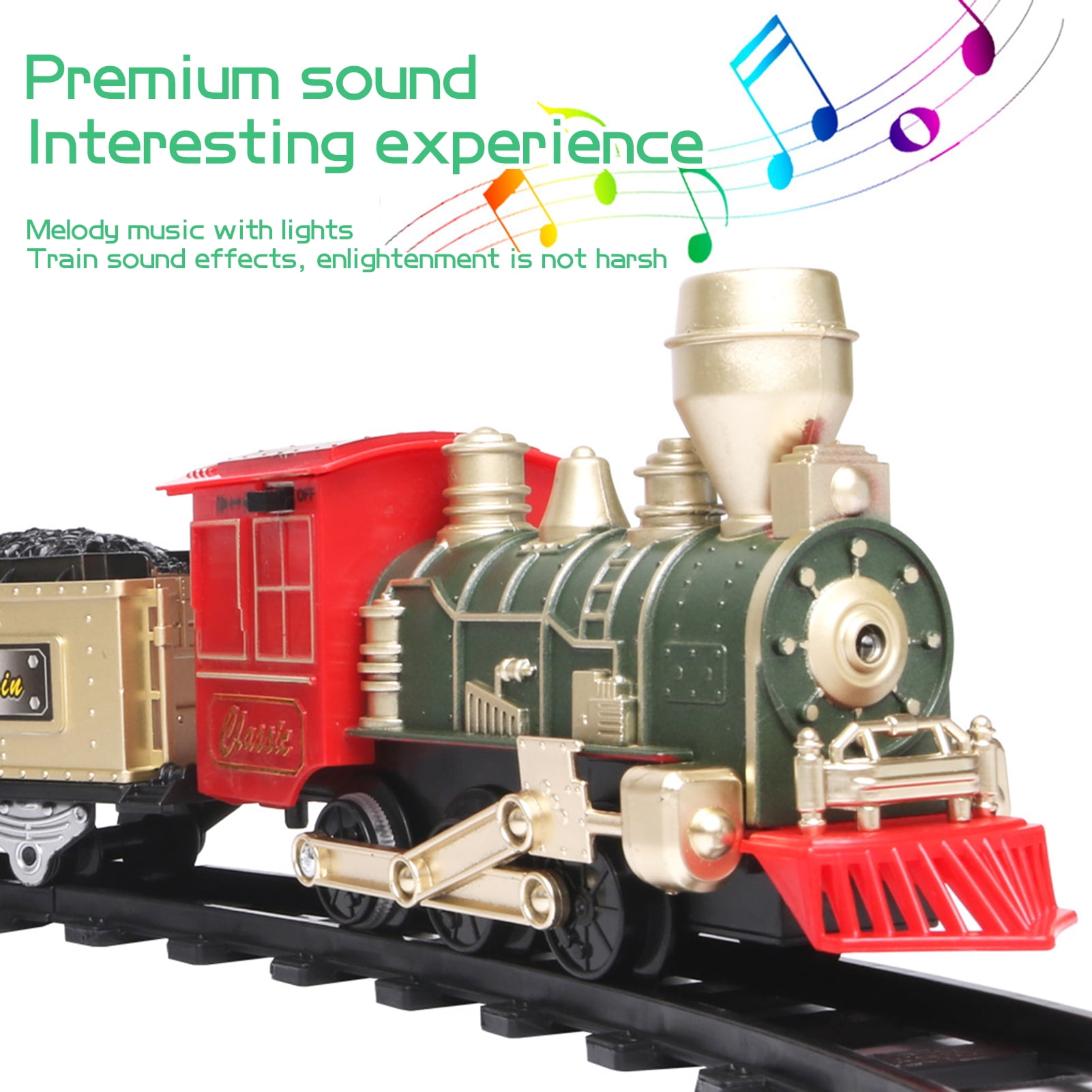 1 Set Electric Track Train Toy with Locomotive 3 Carriages Track ...