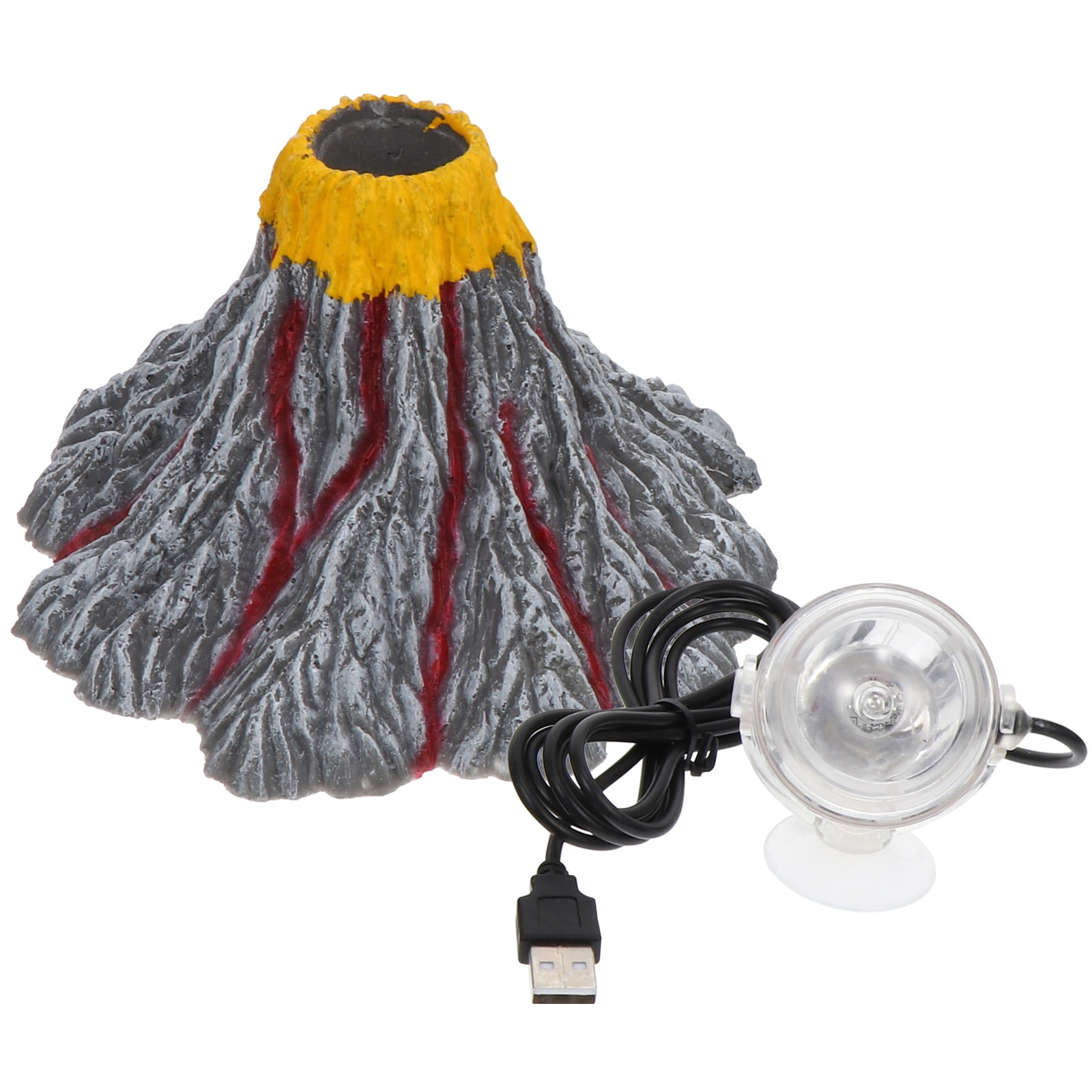 1 Set Exquisite Resin Artificial Fish Tank Volcano Eruption Decor With ...