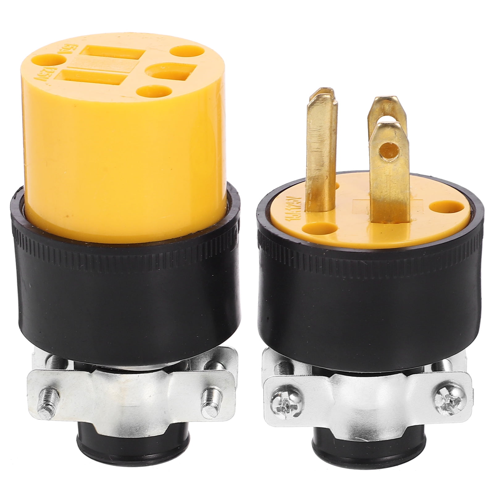 1 Set Extension Cord End Grounding Replacement Connector Female And ...