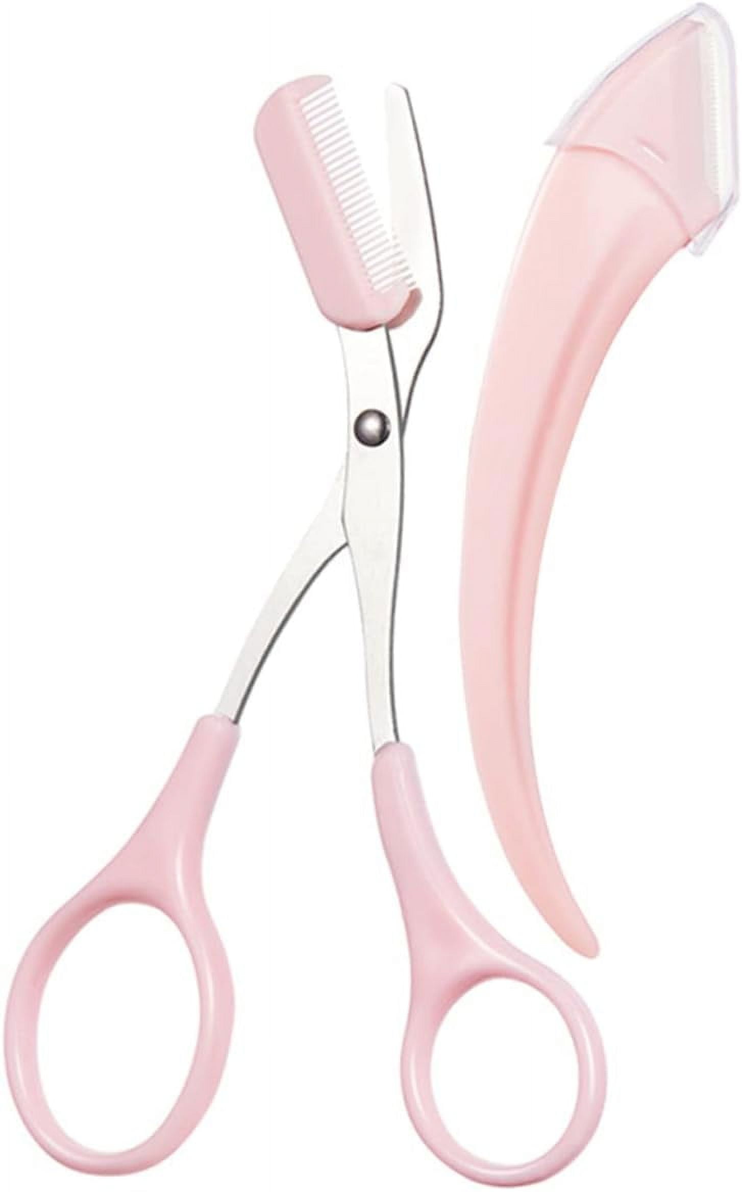 1 Set Eyebrow Trimmer Cosmetic Stainless Steel Scissors Pink - Walmart.com