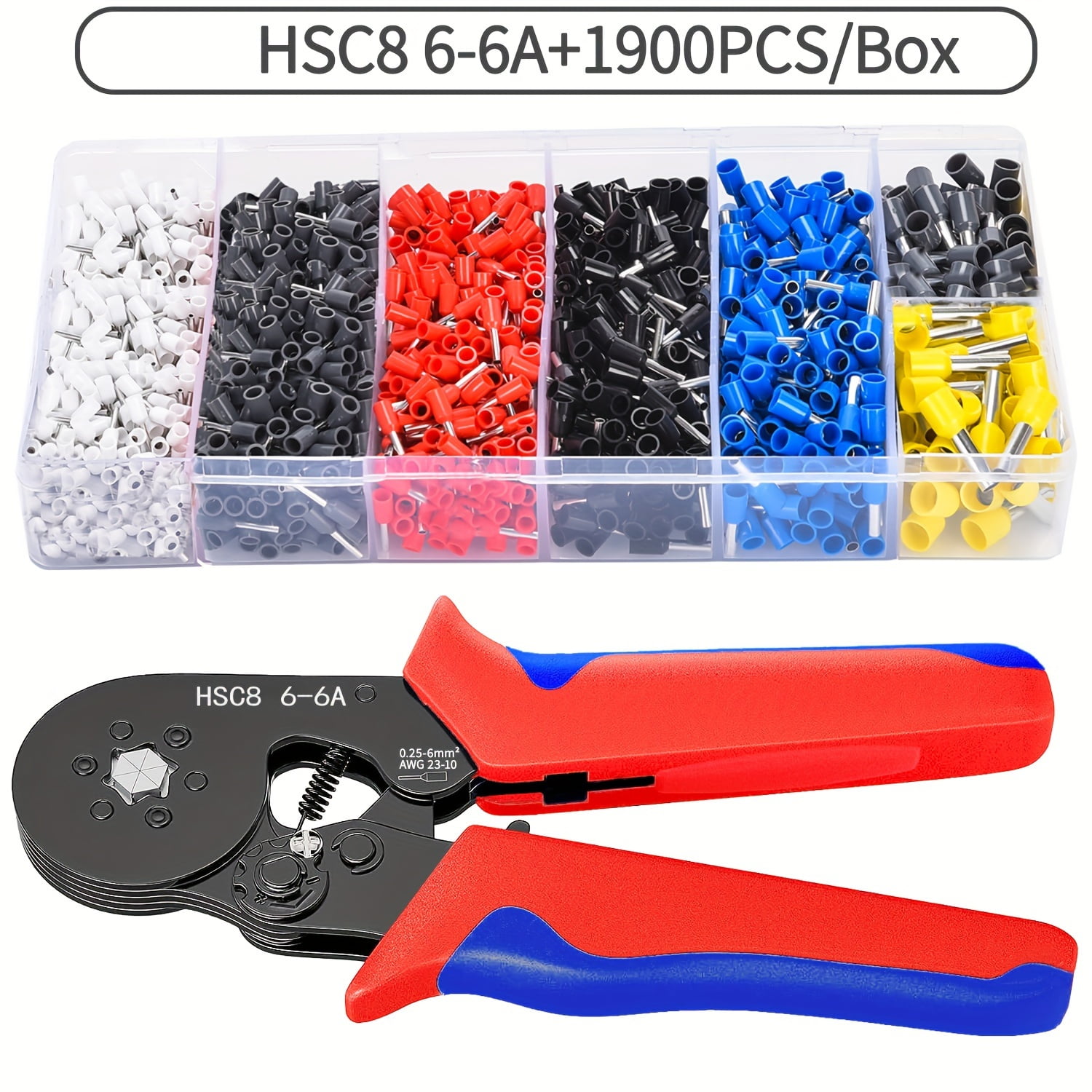 1 Set Ferrule Crimping Tool Kit, Tubular Clamp Crimping Pliers ...