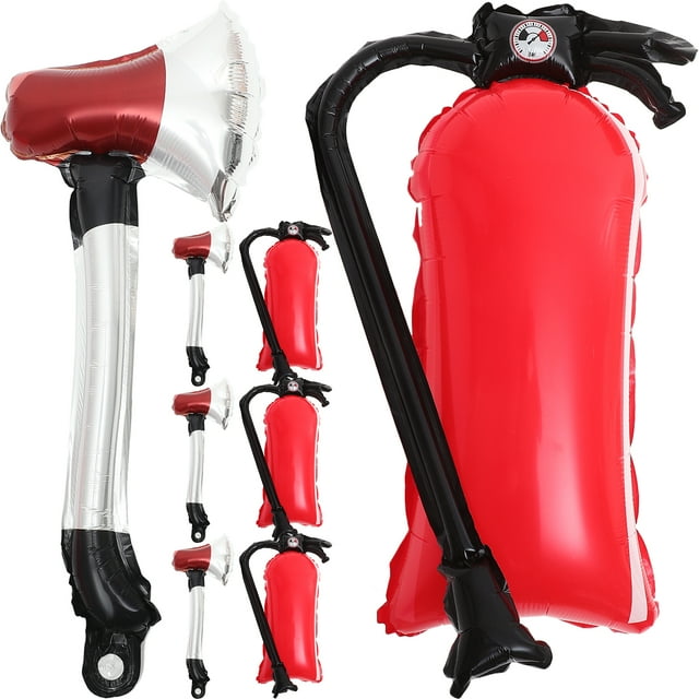 1 Set Firefighting Party Balloons Fire Axe Fire Extinguisher Shaped ...