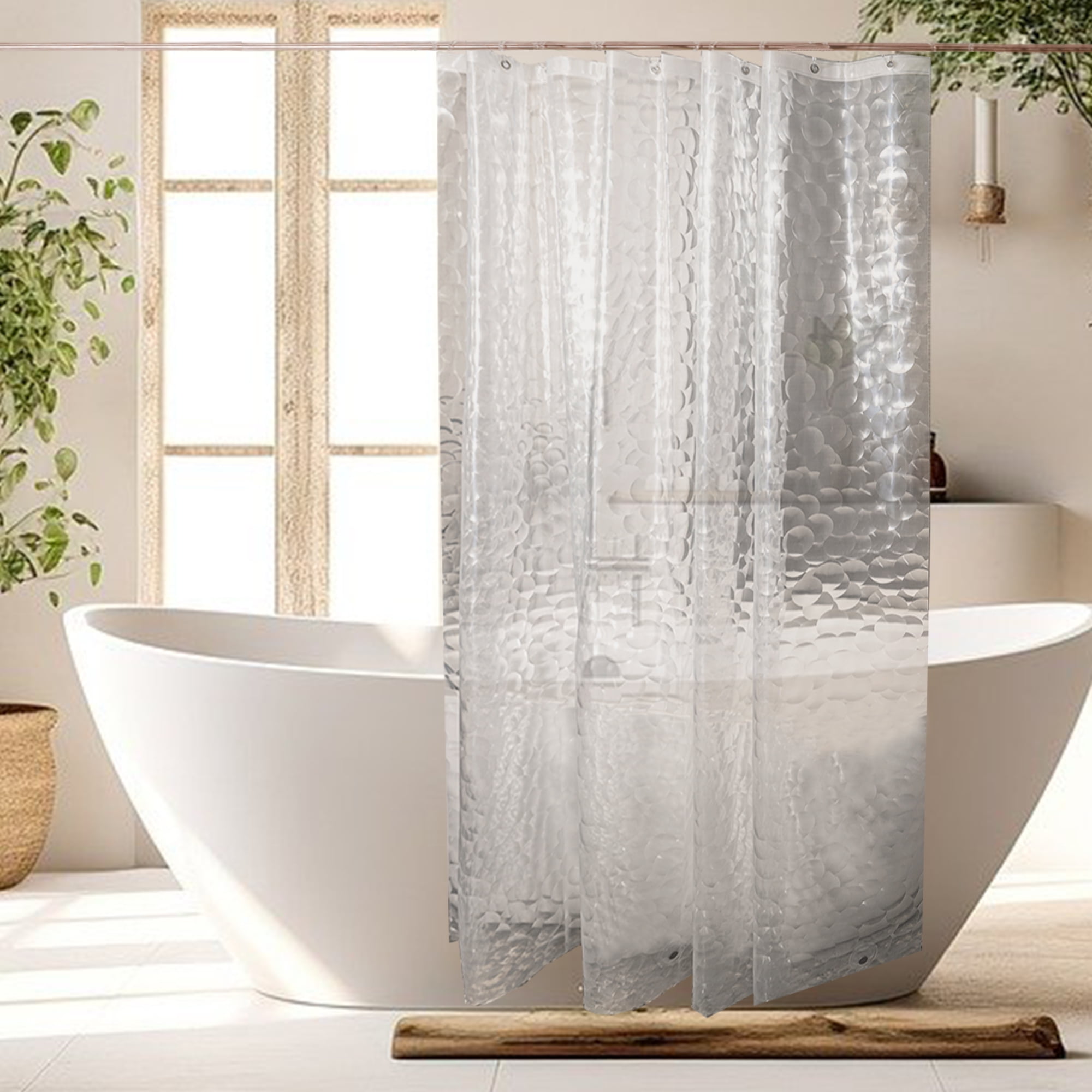 1 Set Fish Scale Pattern Shower Curtain Liner Shower Curtain with ...