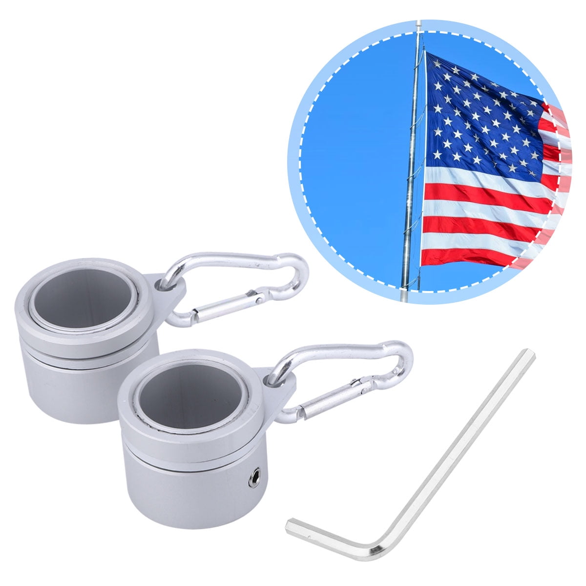 1 Set Flagpole Mounting Ring Rotation Flag Fastener Flag Pole Mounting ...
