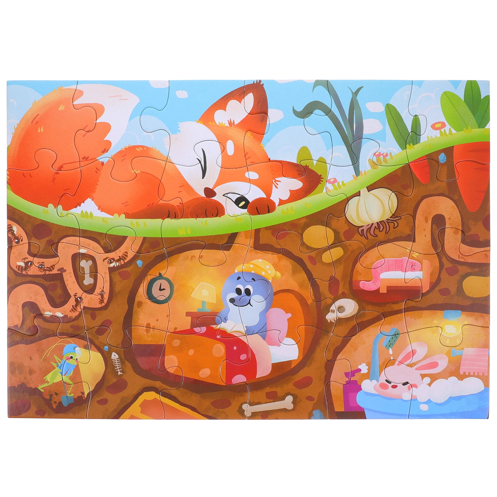 1 Set Fox Secret Puzzle Paper Puzzles for Toddlers Paper Puzzles for ...