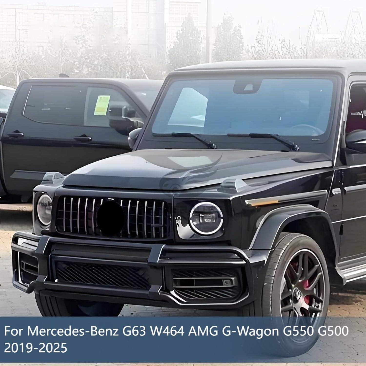 1 Set Front Grille Guard With Bull Bar Steel Construction For Mercedes ...