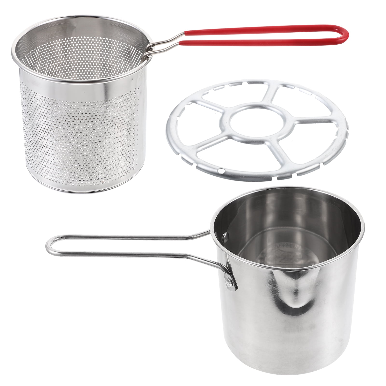 1 Set Fry Basket Fry Pot French Fries Basket Stainless Steel Frying Kit ...