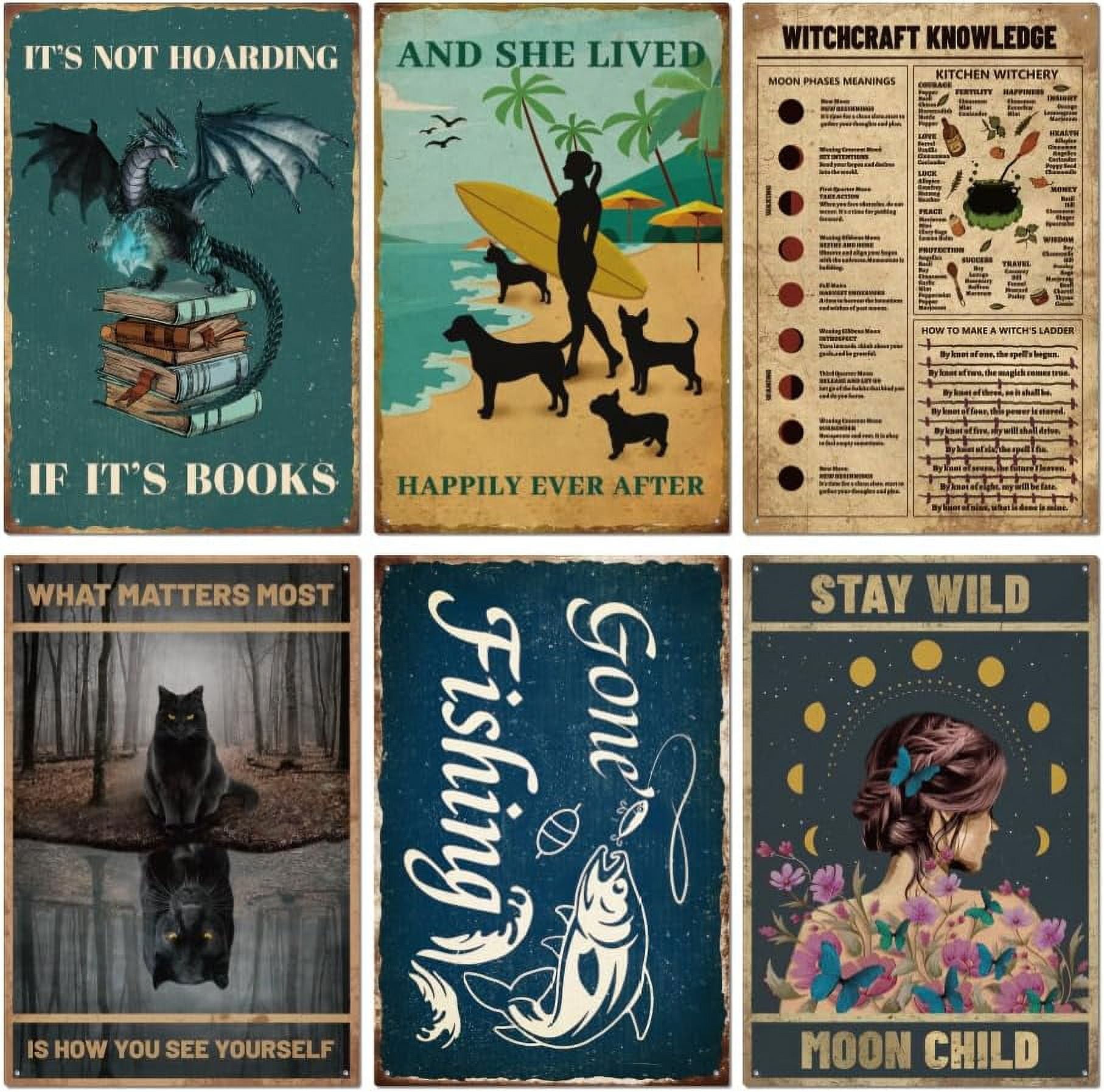1 Set Funny Animals Metal Tin Sign Set Inspirational Quotes Wall Sign ...