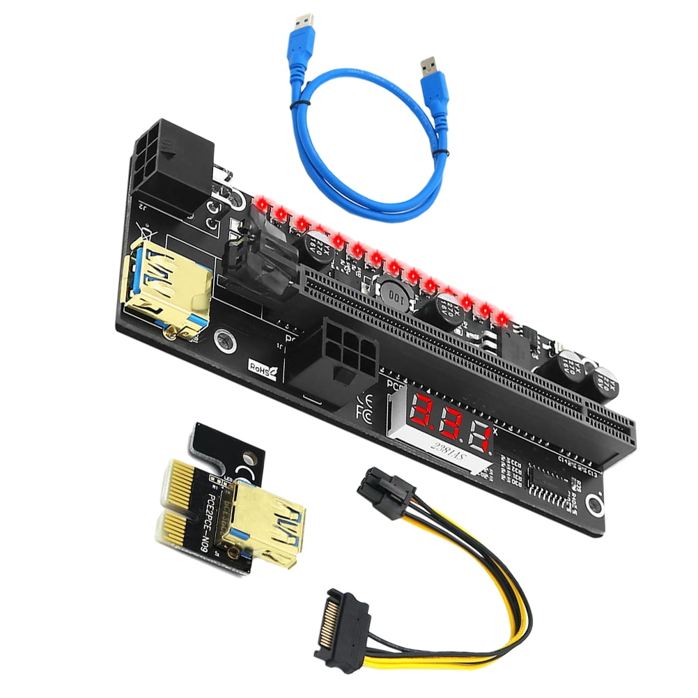1 Set GPU Riser PCI-E 1x to 16x Adapter Extension Adapter GPU Riser ...