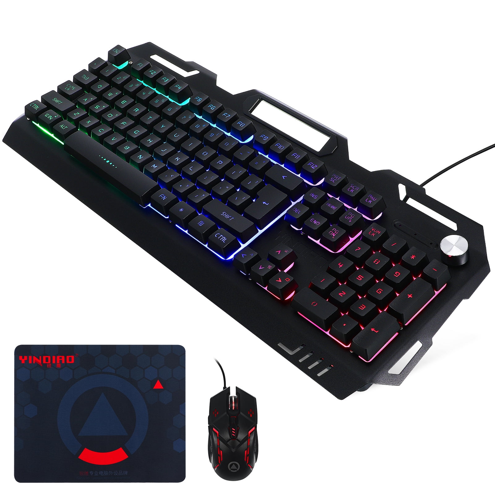 1 Set Gaming Keyboard And Mouse Metal Mechanical Keyboard Wired Gaming ...