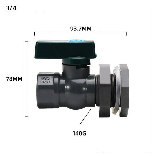 1 Set Garden Tap Hose Adapter 3/4 Inch PVC Rainwater Container Valve ...