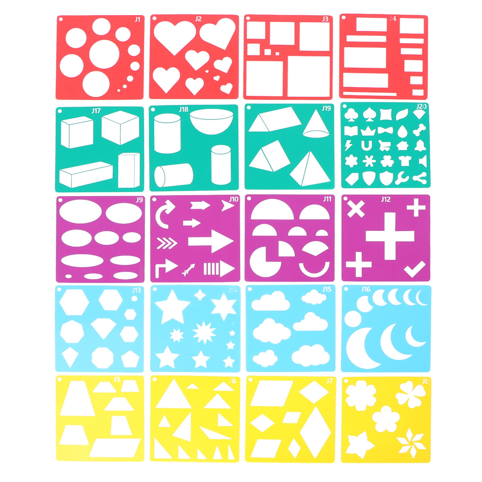 1 Set Geometrical Shape Painting Stencils Drawing Templates Art Diy ...