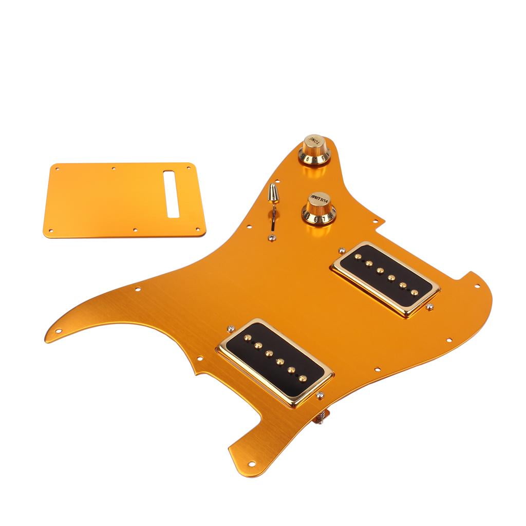 1 Set Gold Electric Guitar Pick Guard HH08 with Single Alnico P09 ...